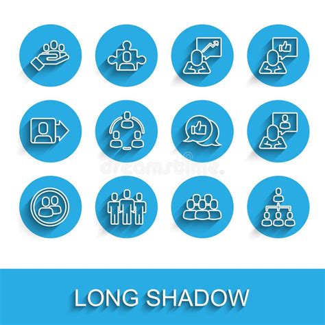 Set Line Project Team Base Users Group Hand For Search People Hierarchy Organogram Chart