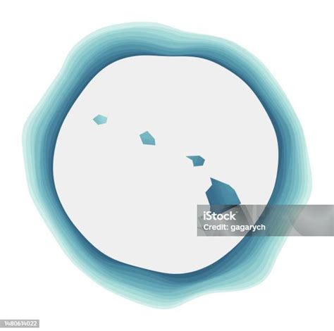 하와이 로고 미국 국가의 배지입니다 하와이 국경 모양 주위에 겹겹이 쌓인 원형 기호 크리에이 티브 벡터 그림입니다 0명에 대한 스톡 벡터 아트 및 기타 이미지 Istock