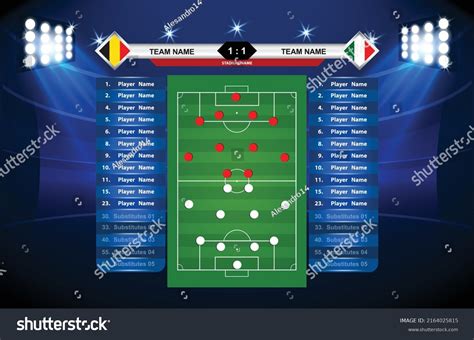 Football Soccer Playing Field Set Infographic Stock Vector Royalty Free 2164025815 Shutterstock