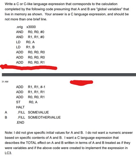 Solved One Or More Of The Instructions In The Following Code Chegg Com