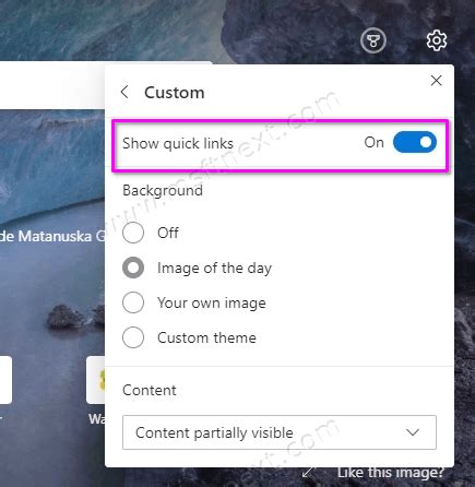 How To Disable Quick Links On New Tab Page In Microsoft Edge