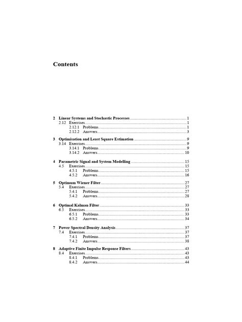 Answers To Problems Principles Of Adaptive Filters And Self Learning
