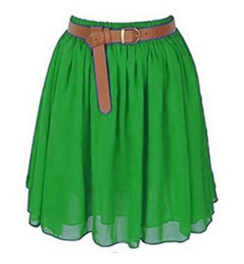Women Mini Skirt Girl Chiffon Short Dress Pleated Retro Elastic Waist