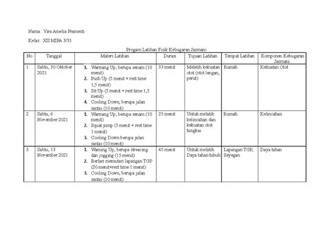 Program Latihan Kebugaran Jasmani 31 Vira20 Amelia Xii20mipa203