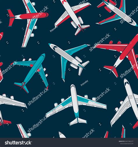 Seamless Pattern Airplanes Background Wallpaper Stock Vector Royalty Free 2007385277