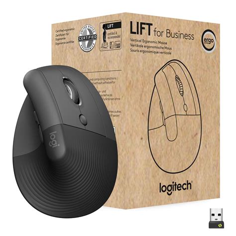Ergonomiczna Pionowa Myszka Bezprzewodowa Logitech Lift Prawa Czarna