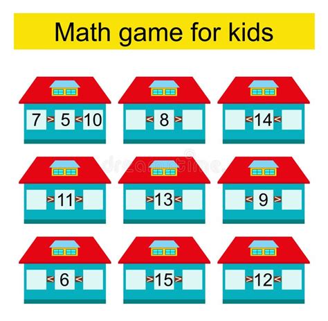 Math Activity Number Range Up To 20 Developing Numeracy Skills Vector Stock Illustration