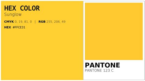 Hex Ffce31 To Pms Code Pantone 123 C Conversion Chart Pms Solid Coated