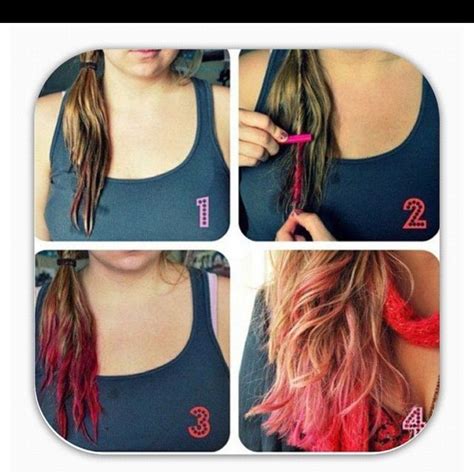 Diy Dip Dye Hair With Chalk Pastels Temporary Hair Color Color Your