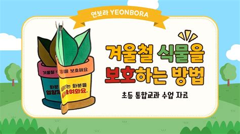 겨울철 식물을 보호하는 방법 초등 통합교과 수업 겨울 미술 Youtube