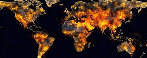 Premium Ai Image Earth World Map Indicating Places On Fire