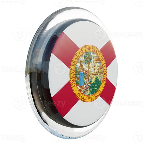 Florida Left View 3d Textured Glossy Circle Flag 10869042 Png
