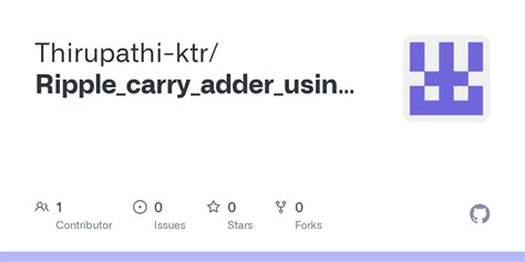 Github Thirupathi Ktrripplecarryadderusingfulladder