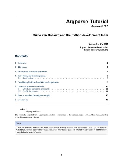 Howto Argparse Pdf