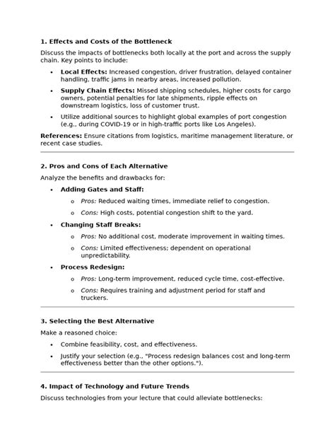 Report Structure Pdf Logistics Port