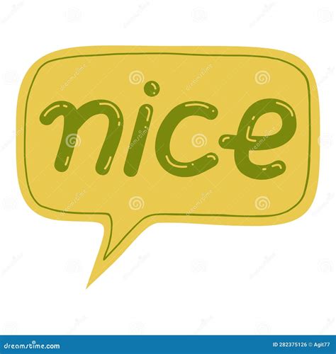 Nice Word Speech Bubble Cloud Chat Lettering Vector Stock Vector Illustration Of Icon Chat
