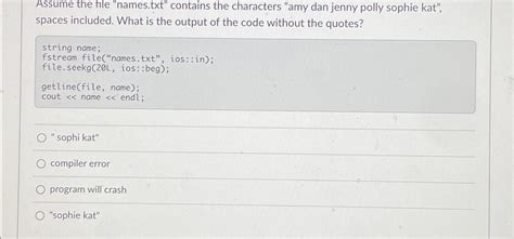 Solved Assume The File Names Txt Contains The Characters Chegg