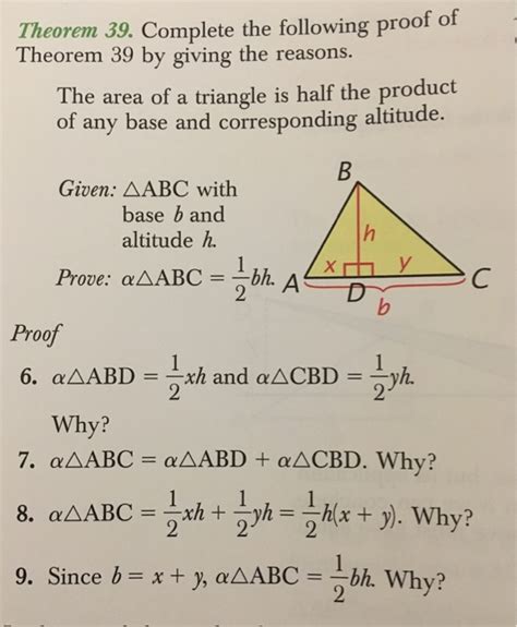 Solved Complete The Following Proof Of Theorem 39 By Giving