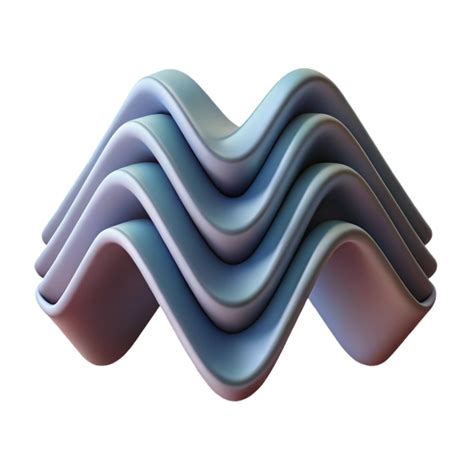 Quintessential Elegant Geometric Wave Pattern Symmetrical Crisp Edges Single Weight Stroke