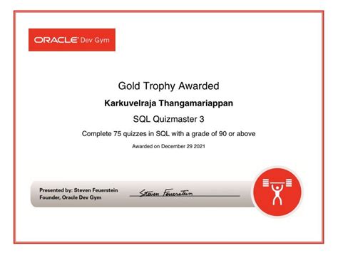 karkuvelraja thangamariappan on linkedin oracle devgym developer