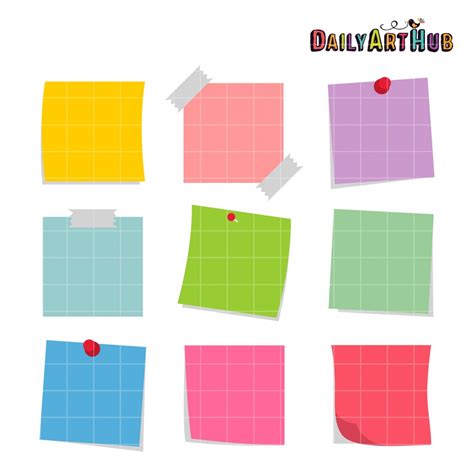 Sticky Notes Clip Art Set Daily Art Hub Graphics Alphabets And Svg