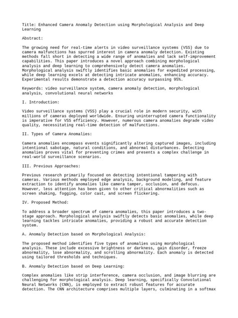 enhanced camera anomaly detec pdf machine learning deep learning