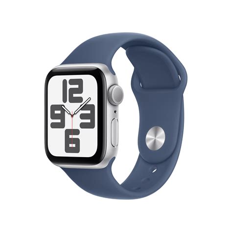 Apple Watch Se Gps 40mm Silver Aluminium Case With Denim Sport Band M