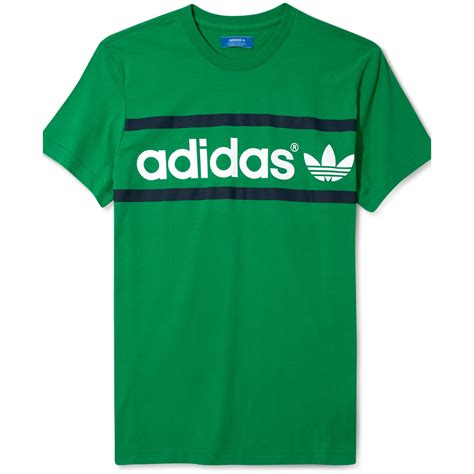 Adidas Originals Heritage Logo T Shirt In Green For Men Blackdark
