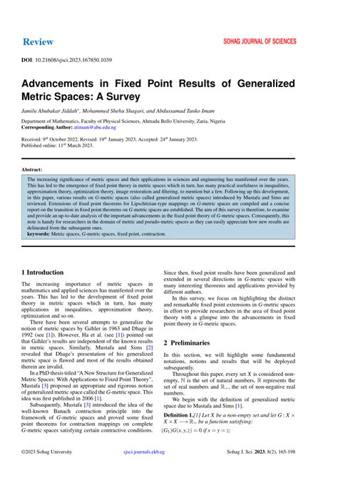 PDF Advancements In Fixed Point Results Of Generalized Metric Spaces