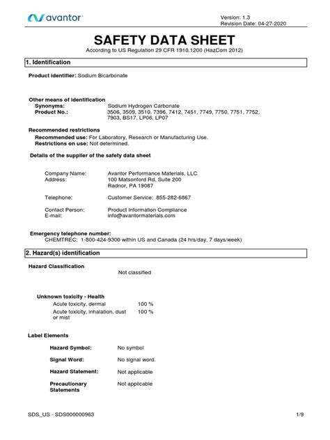 Sds000000963 Us En Pdf Toxicity Personal Protective Equipment