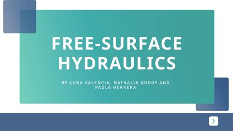 Free Surface Hydraulics Genially