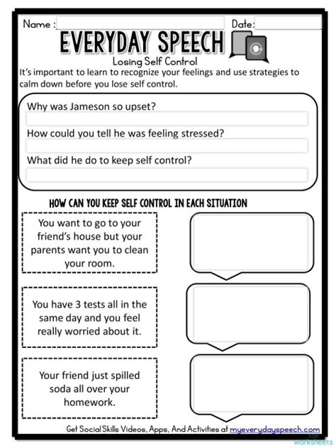 Impulse Control Test Online Exercise For Live Worksheets Worksheets