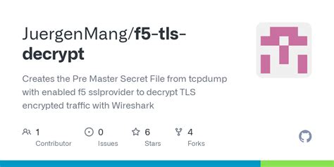 Github Juergenmangf5 Tls Decrypt Creates The Pre Master Secret File