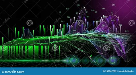 Abstract Background Virtual Graph Grid With Blurred Lines And Dots