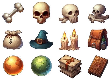 Fantasy Rpg Game Inventory Objects Icons Premium Ai Generated Image