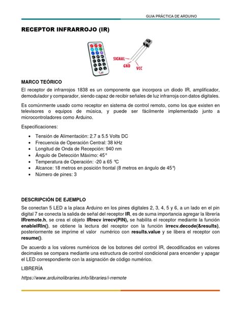 17 Receptor Ir 1838 Pdf Arduino Infrarrojo 17 Receptor Ir 1838 Pdf Arduino Infrarrojo