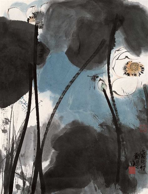 刘旦宅 1988年作 荷花蜻蜓 立轴荣宝拍卖 2006迎春（上海）书画精品拍卖会 北京荣宝拍品价格图片拍卖专场拍卖会预展拍卖会