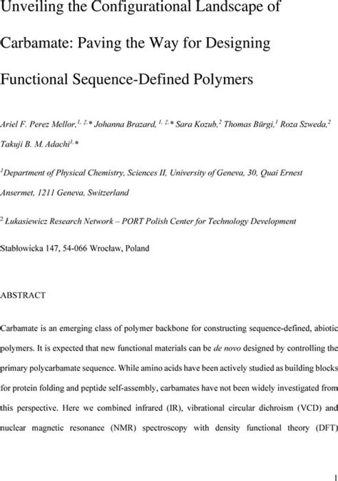 Unveiling The Configurational Landscape Of Carbamate Paving The Way For Designing Functional