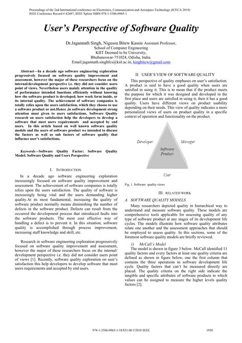 Pdf Users Perspective Of Software Quality