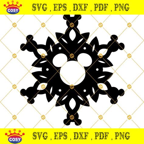 Mickey Mouse Snowflake Christmas Svg Mickey Mouse Svg Snowflake Svg