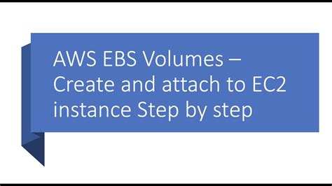 aws ebs volume how to create attach snapshot ebs volumes on ec2