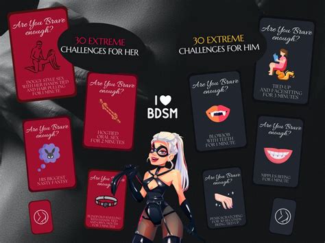 Extreme Brave Bdsm Sex Cards Printable Naughty Couples Game Etsy