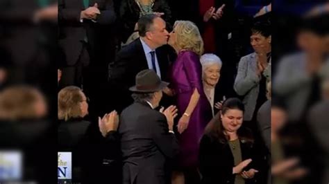 Jill Biden Intimately Kisses Kamala Harriss Husband On The Lips In