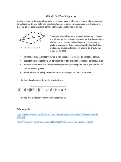 Método Del Paralelogramo Pdf
