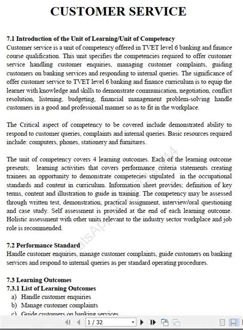 Customer Serviceoffer Customer Service Learning Guide Pdf Notes Tvet Cdacc Level 6 Cbet Pdf Notes