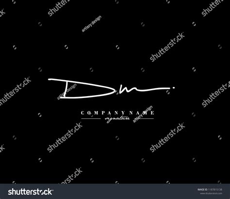 D M Dm Signature Initial Logo Stock Vector Royalty Free 1187815138