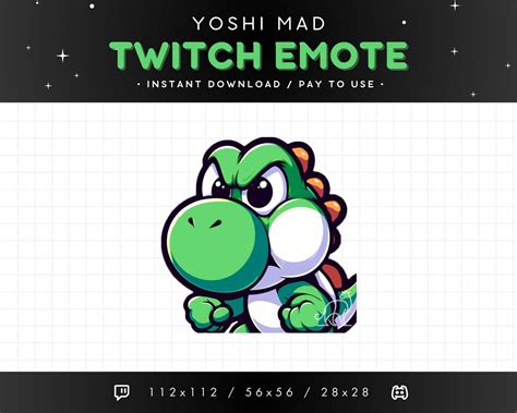 Cute Yoshi Twitch Emote Angry Yoshi Emote Yoshi Discord Emote Smash