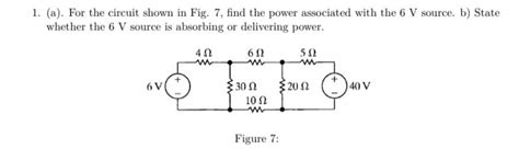 solved 1 a for the circuit shown in fig 7 find the