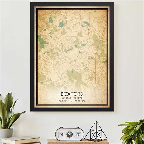 Vintage Boxford Massachusetts Map Poster Modern Home Decor Wall Art