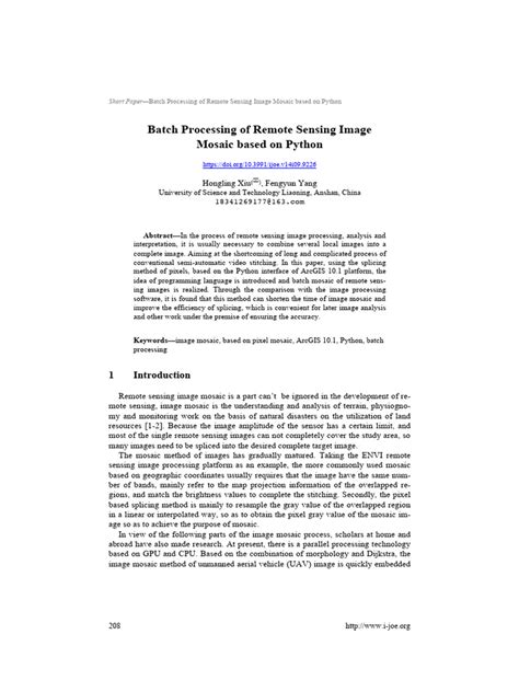 batch processing of remote sensing image mosaic ba download free pdf